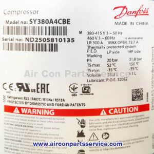 คอมเพรสเซอร์แอร์ Scroll Danfoss รุ่น SY380 | Air Con Parts Service