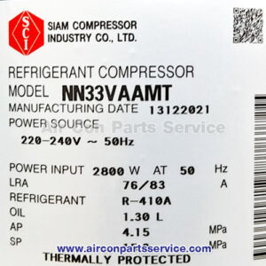 คอมเพรสเซอร์แอร์ Rotary SCI/MITSUBISHI รุ่น NN33VAAMT | Air Con Parts ...