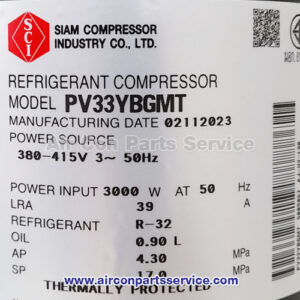 คอมเพรสเซอร์แอร์ Rotary SCI/MITSUBISHI รุ่น PV33YBGMT | Air Con Parts ...